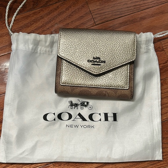 Coach | Bags | Coach Logo Wallet With Metallic Face | Poshmark